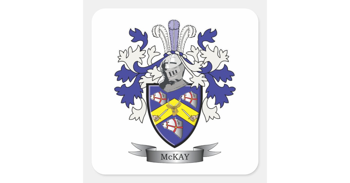 Pegatina Cuadrada McKay Family Crest Coat of Arms | Zazzle.es