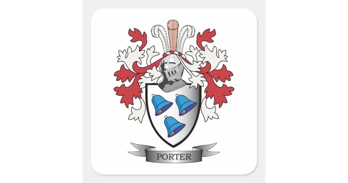 Pegatina Cuadrada Porter Family Crest Coat of Arms | Zazzle.es