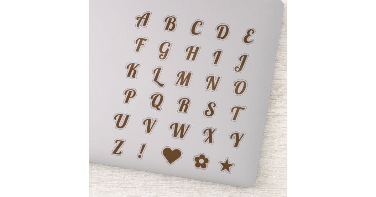 Pegatina Elegante alfabeto de letras mayúsculas en bronce | Zazzle.es