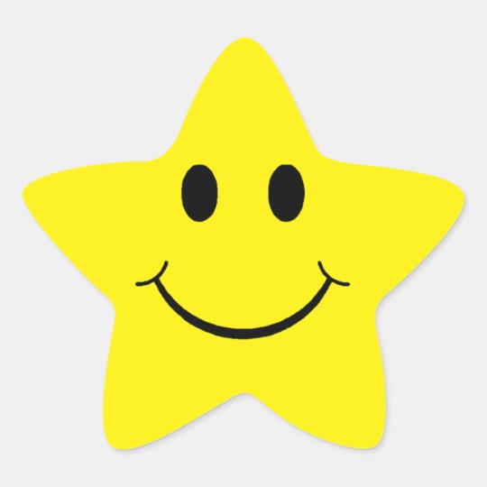 Pegatina En Forma De Estrella Cara feliz | Zazzle.es
