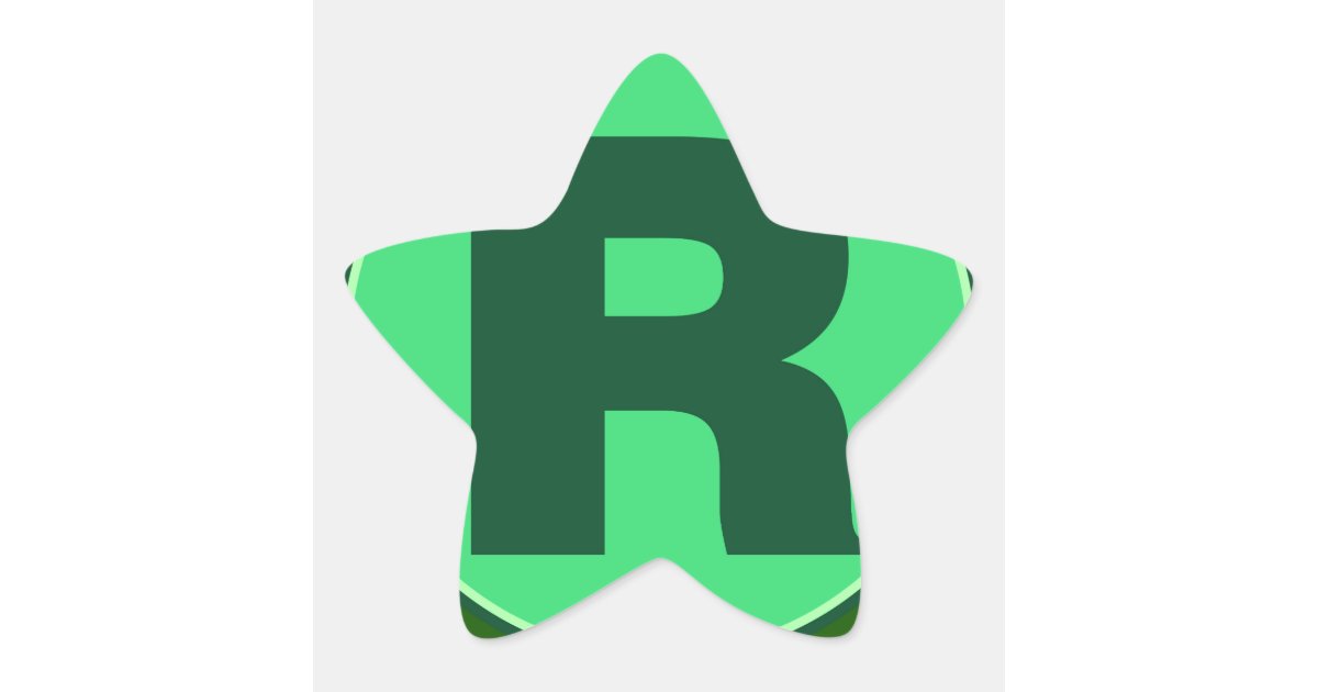 Pegatina En Forma De Estrella Monograma Nombre inicial alfabeto de ...