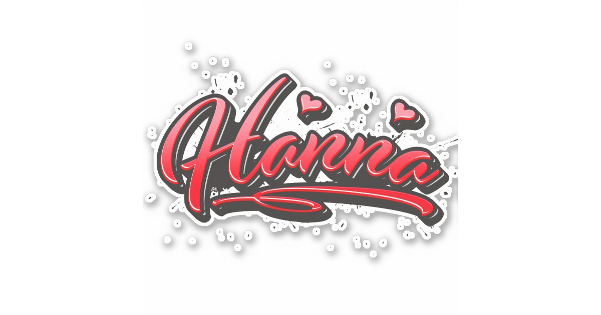 Pegatina Hanna red Heart Graffiti Aufkleber Sticker | Zazzle.es