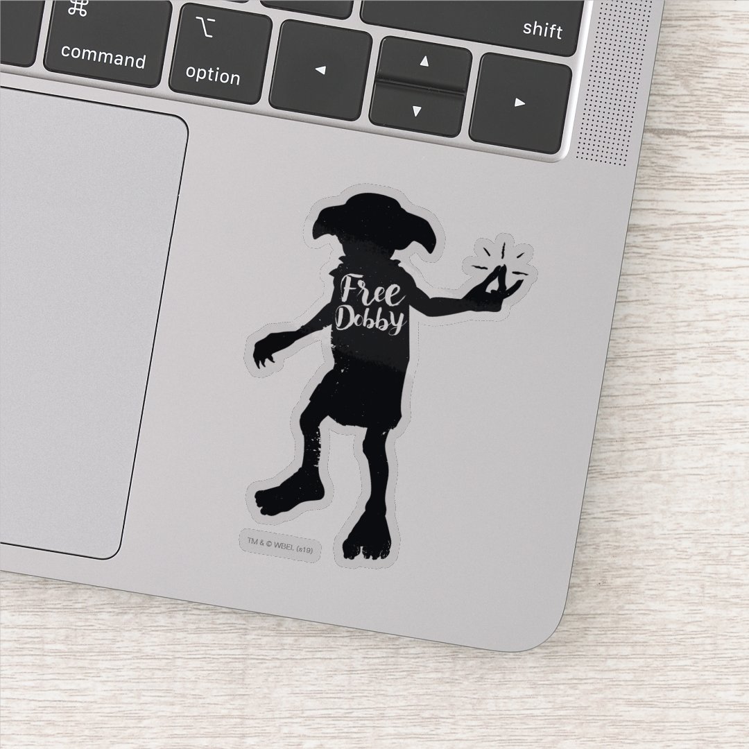 Pegatina Harry Potter | Tipografía de silueta "Dobby libre" | Zazzle.es