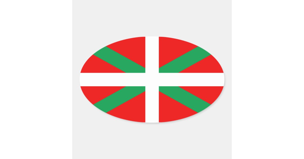 Pegatina Ovalada Autoadhesivo Bandera Vasca “Ikkurina " | Zazzle.es
