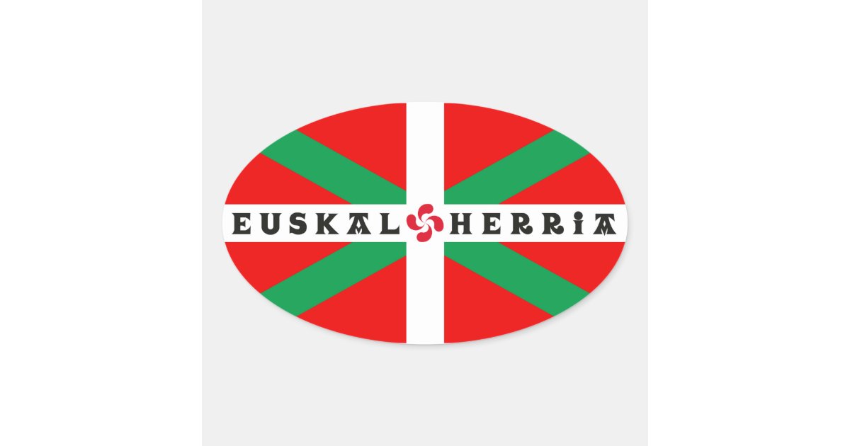 Pegatina Ovalada Autoadhesivo Bandera Vasca “ikkurina " | Zazzle.es