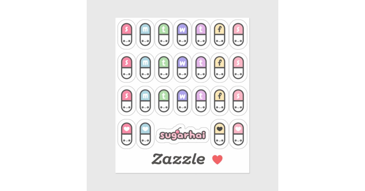 Pegatina Plan de medicina de pastillas felices | Zazzle.es