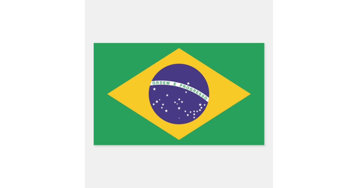 Pegatina Rectangular Brasil: Bandera de Brasil | Zazzle.es