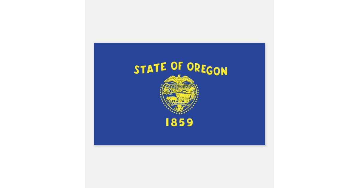 Pegatina Rectangular Diseño de la bandera del estado de Oregon | Zazzle.es