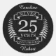 Pegatina Redonda 25 años del boda plateado | Zazzle.es