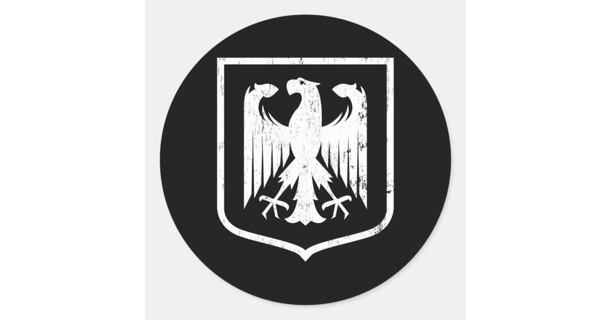 Pegatina Redonda Águila alemana - Escudo de armas de Deutschland ...