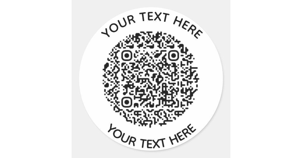 Pegatina Redonda Añadir su propio código QR redondo Exploración mín ...