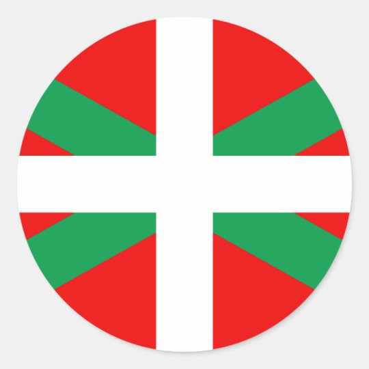 Pegatina Redonda Autoadhesivo con Bandera Vasca “Ikkurina " | Zazzle.es
