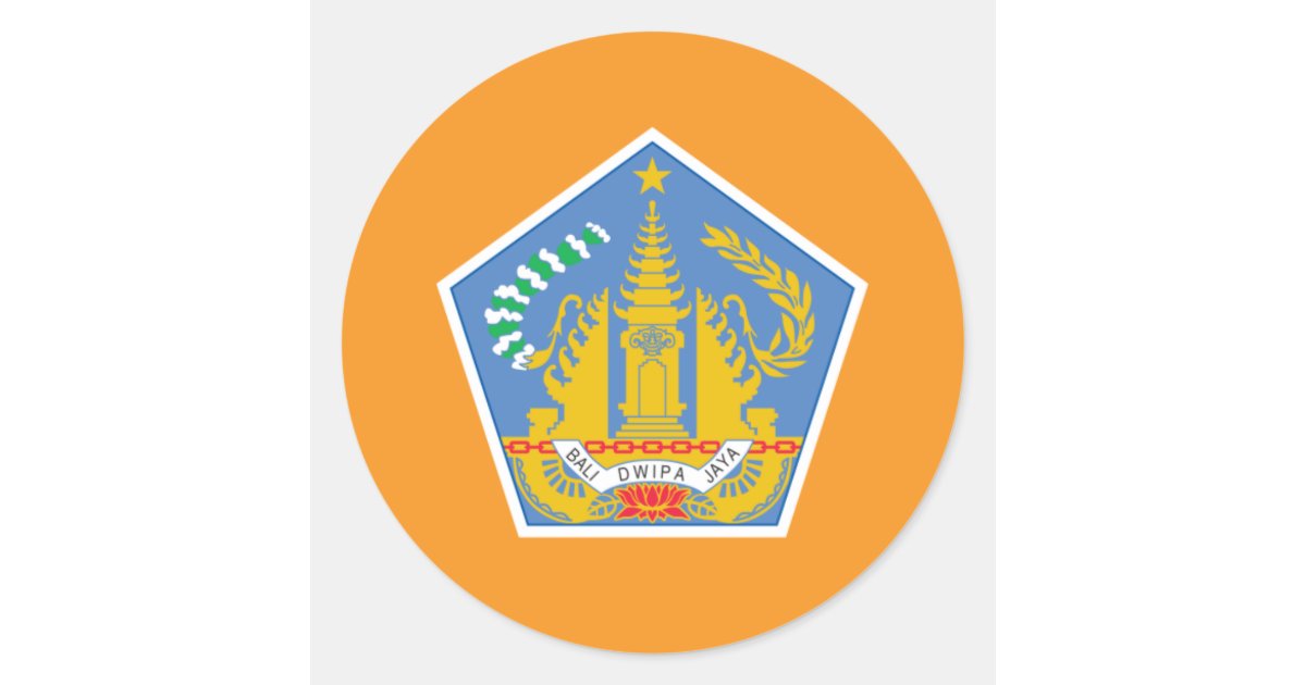 Pegatina Redonda Bandera de Bali, Indonesia | Zazzle.es