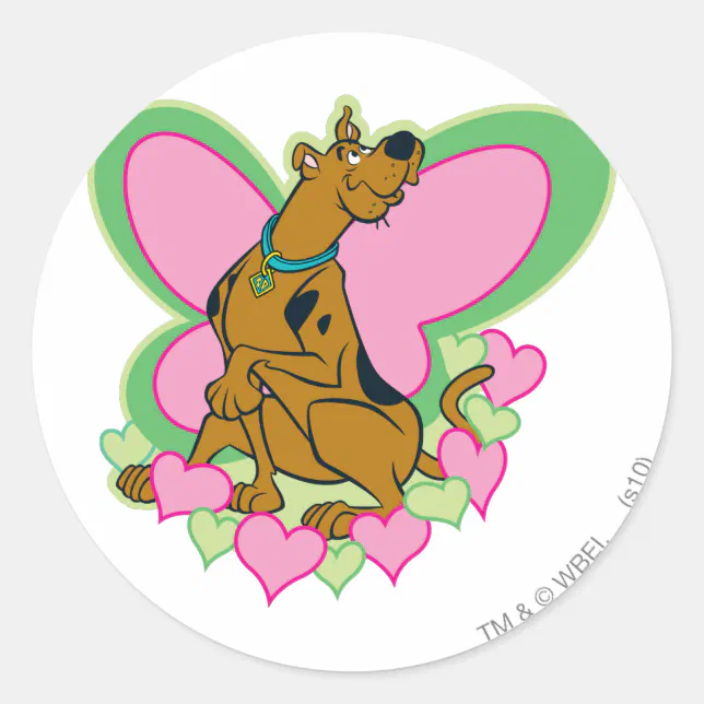 Pegatina Redonda Bonito Mariposa Scooby-Doo | Zazzle.es