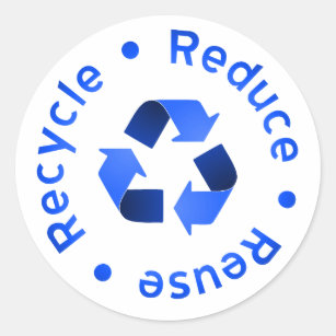 Pegatinas Reciclaje Azul - Calcomanías | Zazzle.es
