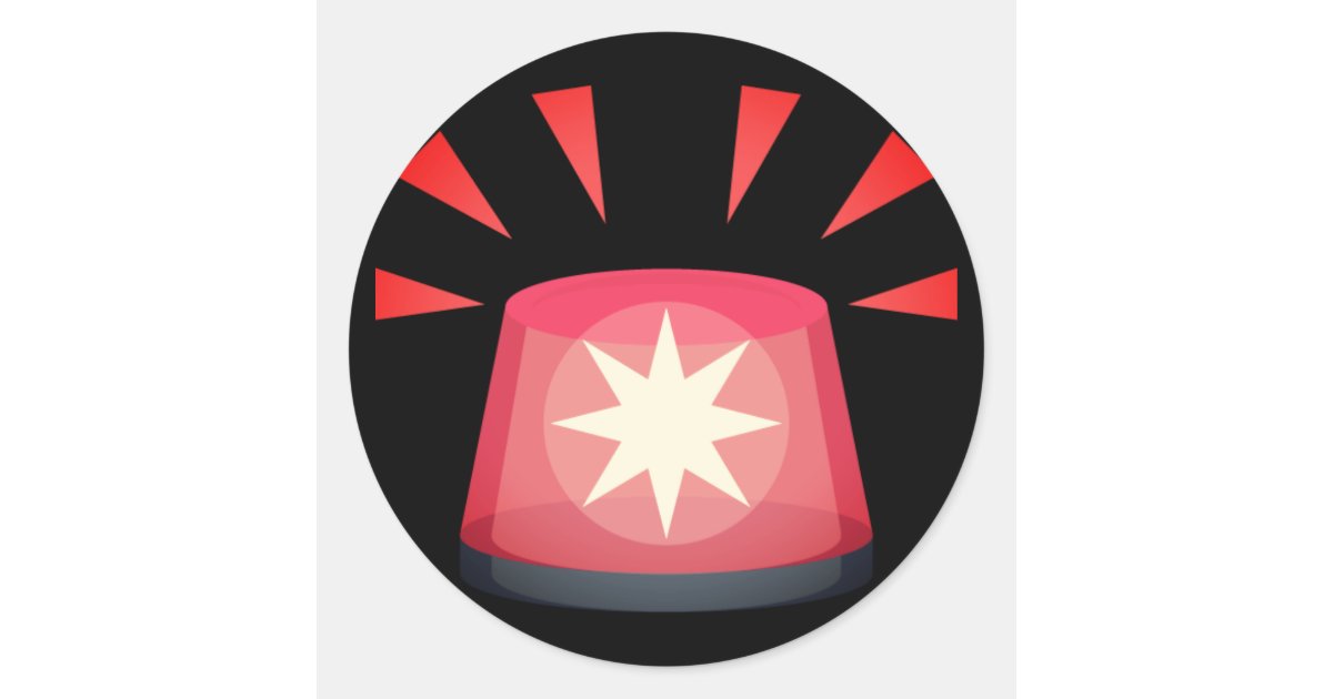 Pegatina Redonda Emoji de luz de alerta roja | Zazzle.es