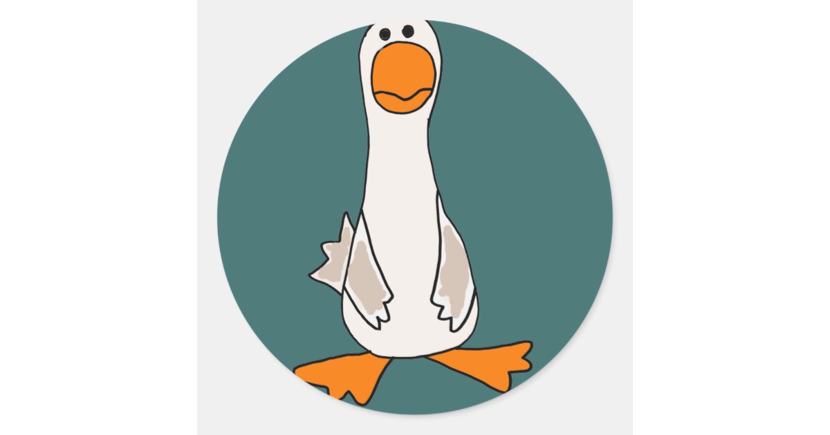 Pegatina Redonda Funny Sad Goose Personalizado | Zazzle.es