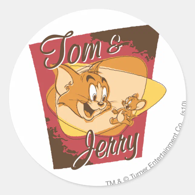 Pegatina Redonda Logo de Tom y Jerry 2 | Zazzle.es