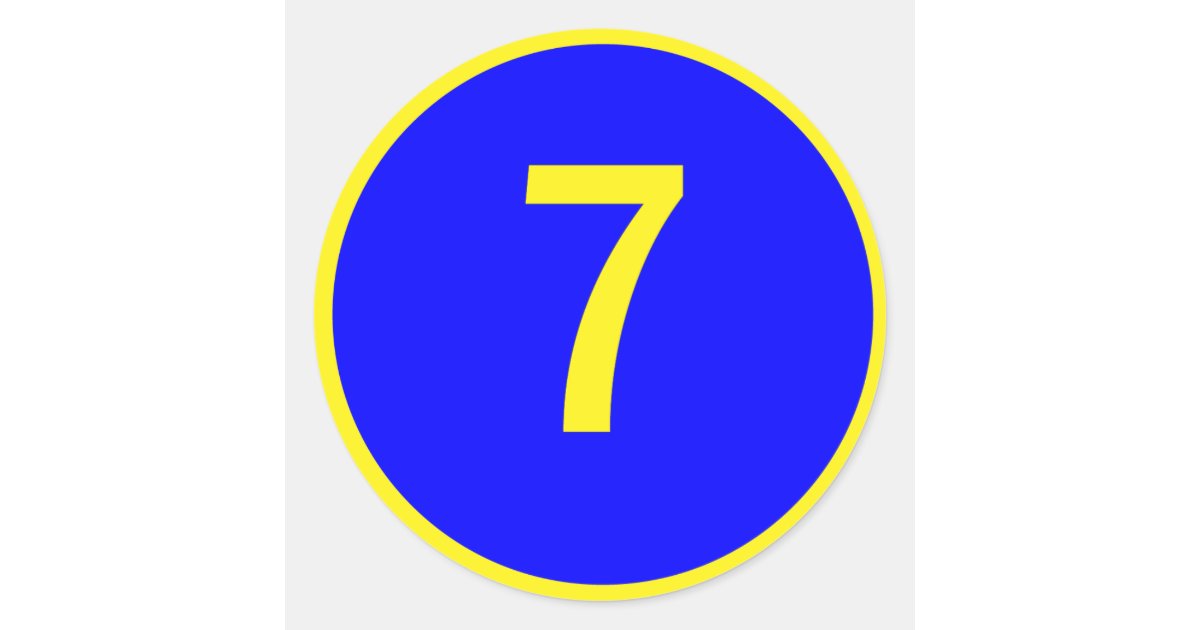 Pegatina Redonda número 7 en círculo | Zazzle.es