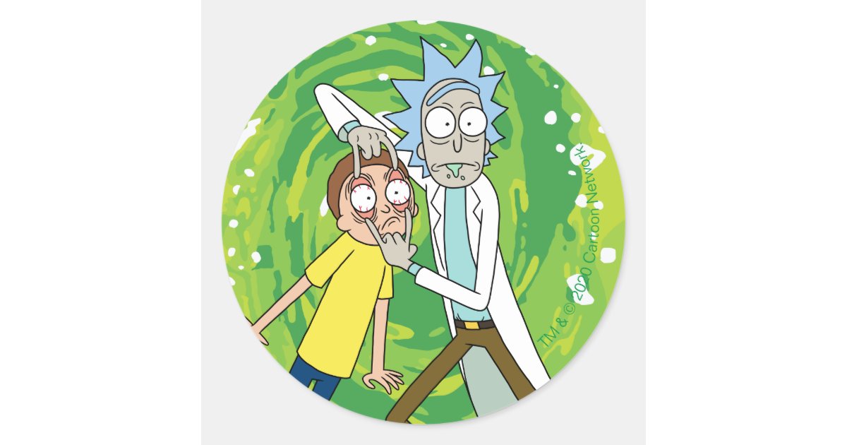 Pegatina Redonda RICK AND MORTY™ | Míralo | Zazzle.es