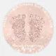 Pegatina Redonda Rosa Purpurina de Rubor Feet Baby Shower Favor Gra ...