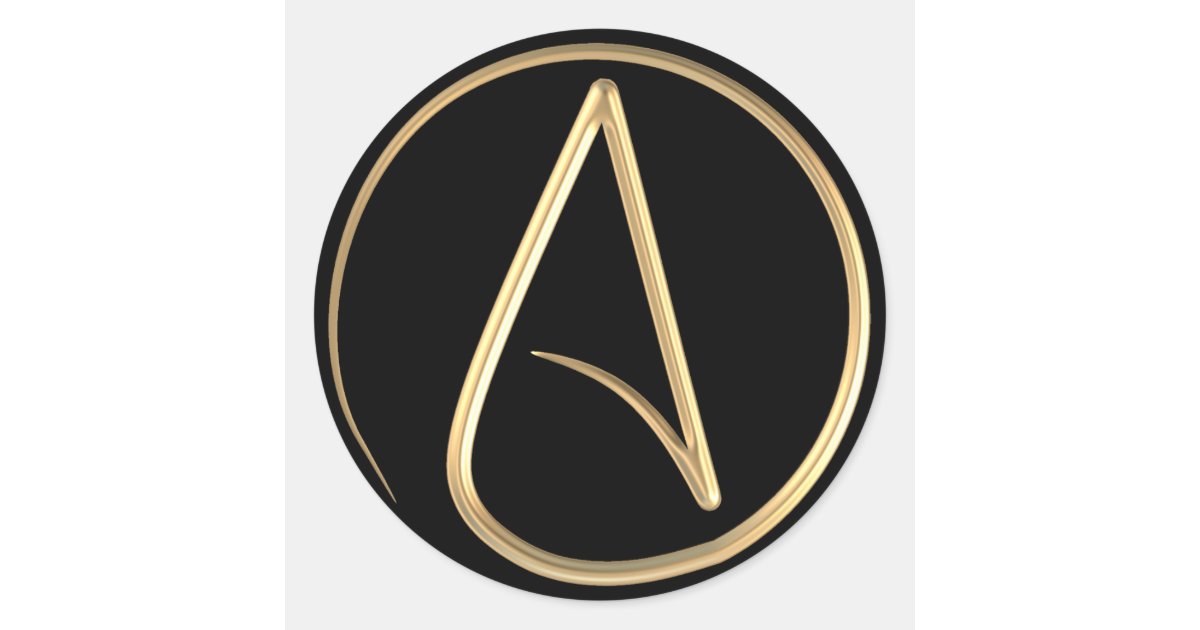 Pegatina Redonda Símbolo ateo | Zazzle.es