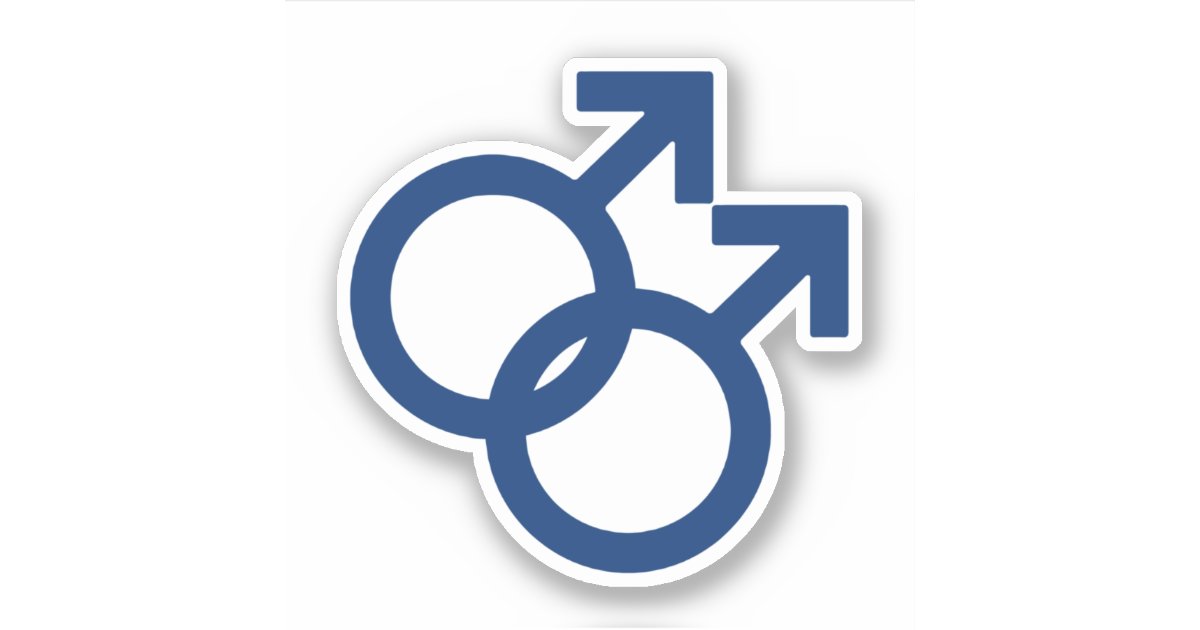 Pegatina Símbolo de género para hombres gay del MLM | Zazzle.es