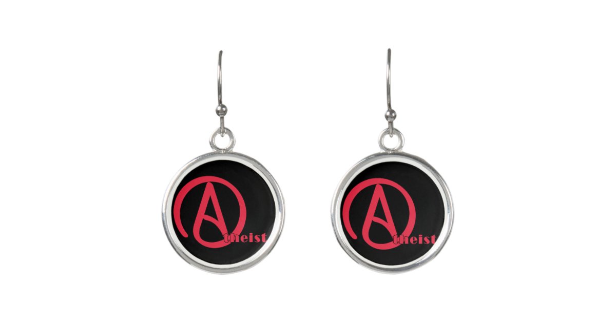 Pendientes Símbolo de orgullo ateo símbolo de identidad roja | Zazzle.es