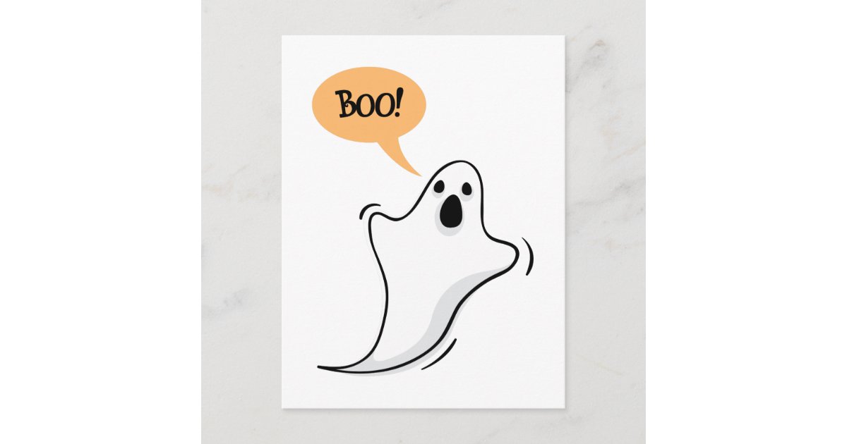 ¡personalizado fantasma diciendo Boo! postal | Zazzle.es