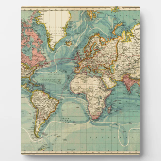 Placa Expositora Mapa del mundo de la cosecha de vintage | Zazzle.es