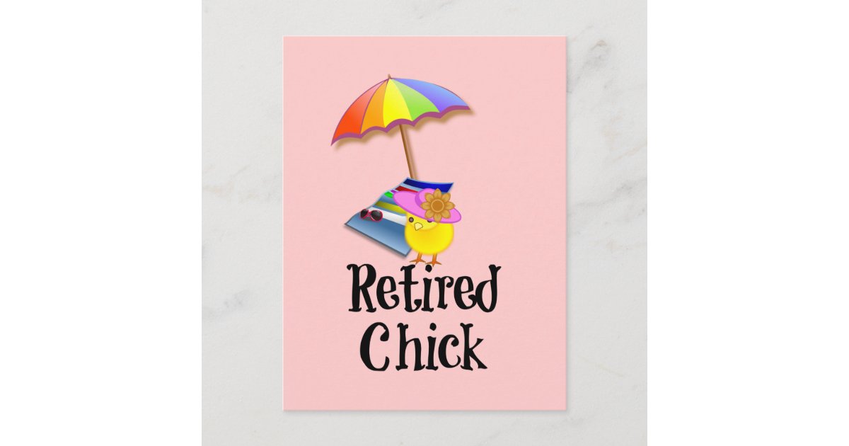 Postal Chick retirado, humor de retiro | Zazzle.es