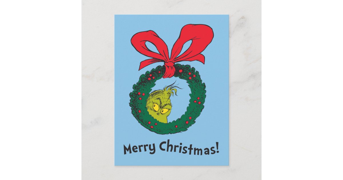 Postal Classic The Grinch | Christmas Wreath | Zazzle.es