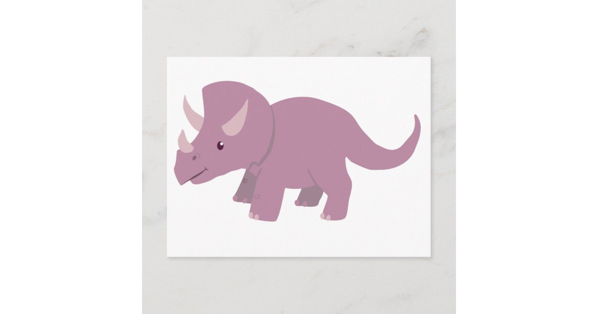 Postal Cute Purple Triceratops (bebé Torosaurus) | Zazzle.es