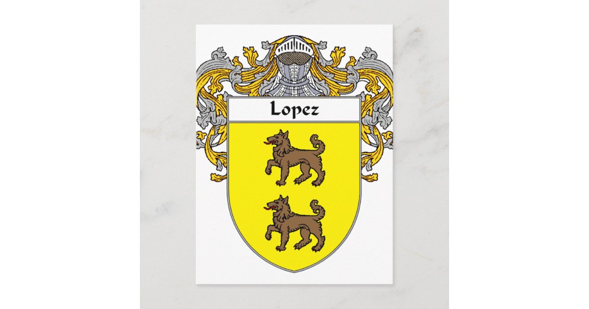 Postal Escudo de armas de López (Mantled) | Zazzle.es
