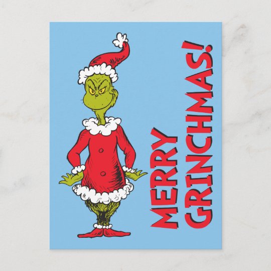 Postal Festiva Clásico El Grinch| Santa Claus | Zazzle.es