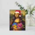 Postal Festiva Funny Mona Lisa Santa Claus | Zazzle.es