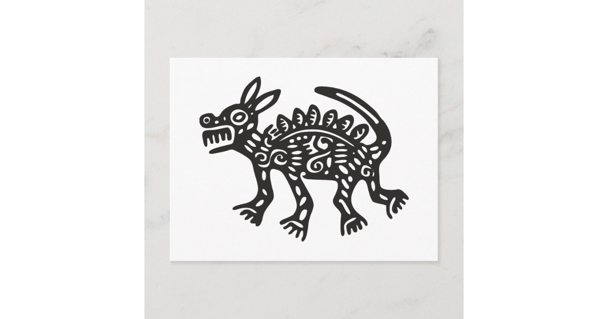 Postal Lobo, jeroglífico mexicano (maya) | Zazzle.es