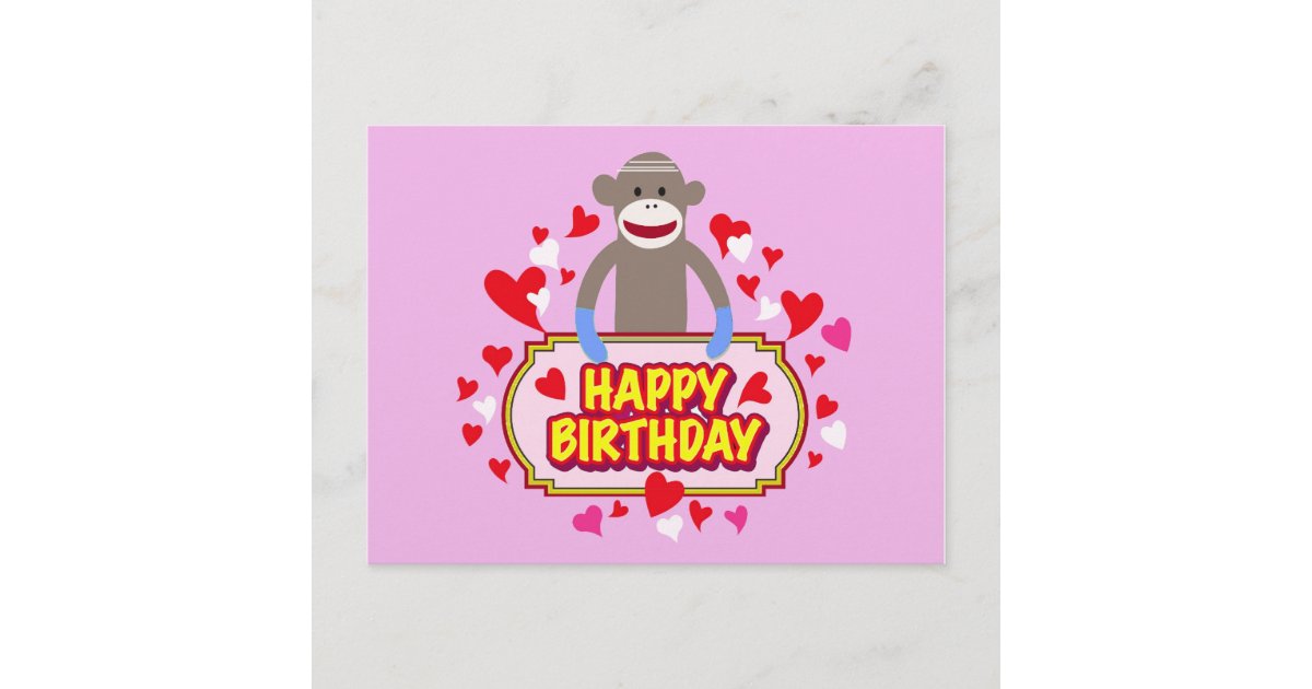 Postal Mono del feliz cumpleaños | Zazzle.es