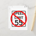 Postal No hay Rótulo de límite de velocidad de 55 mph | Zazzle.es