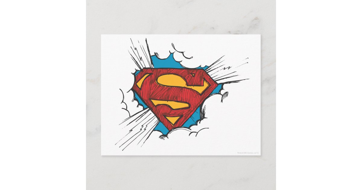 Postal Superman S-Shield | Logo Dentro de las nubes | Zazzle.es