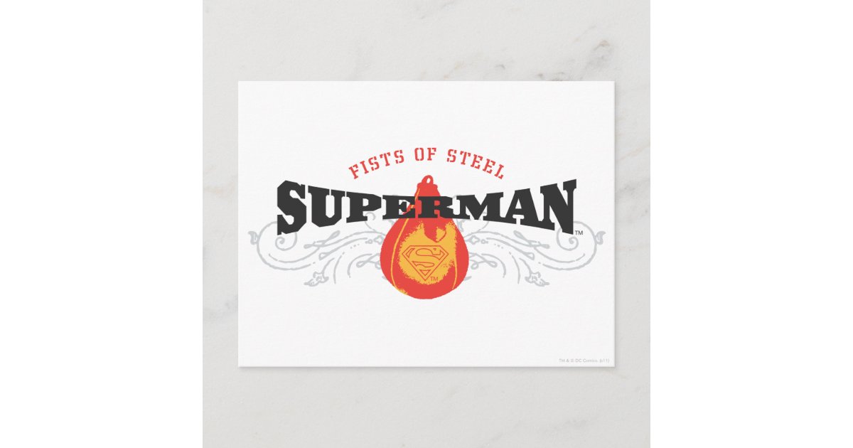 Postal Superman Stylized | Logo de puños de acero | Zazzle.es