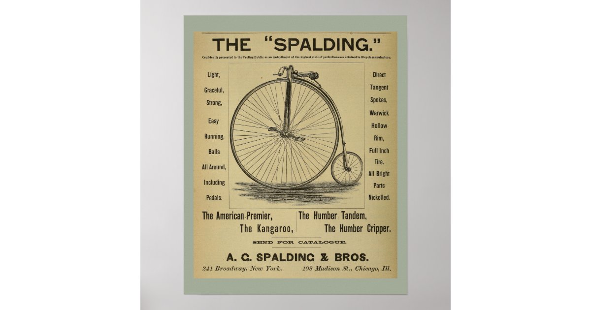Póster 1886 Vintage Bicycle Magazine Ad Art Poster | Zazzle.es