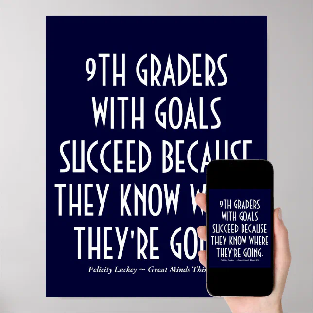 Póster 9.ª Graders with Goals School Poster | Zazzle.es