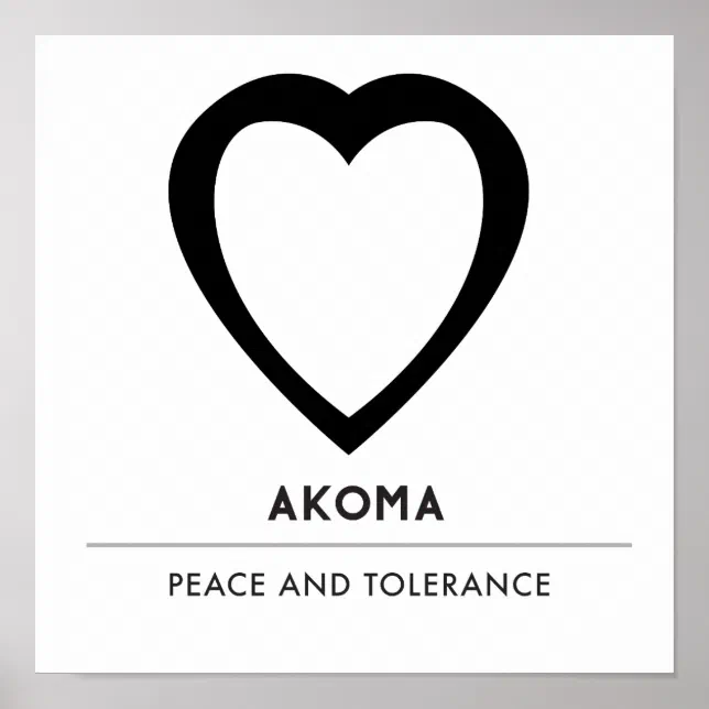 Póster Akoma | Símbolo de blanco de paciencia y toleranci | Zazzle.es