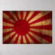Póster Bandera del Sol Naciente Japonés (angustiada) | Zazzle.es