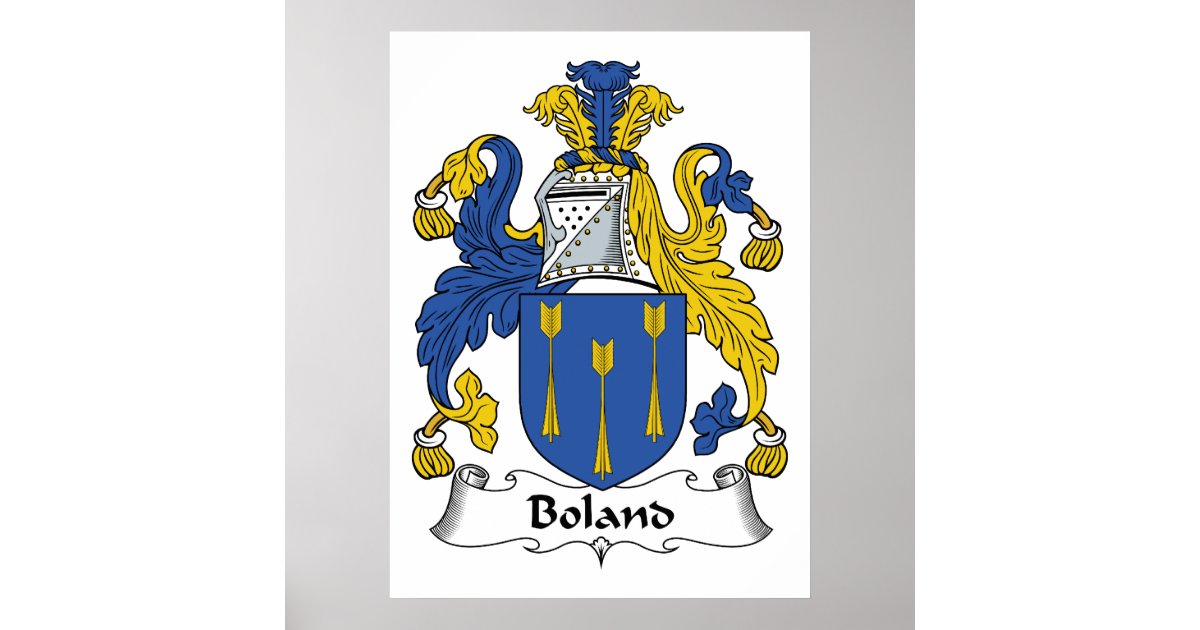 Póster Boland Family Crest | Zazzle.es