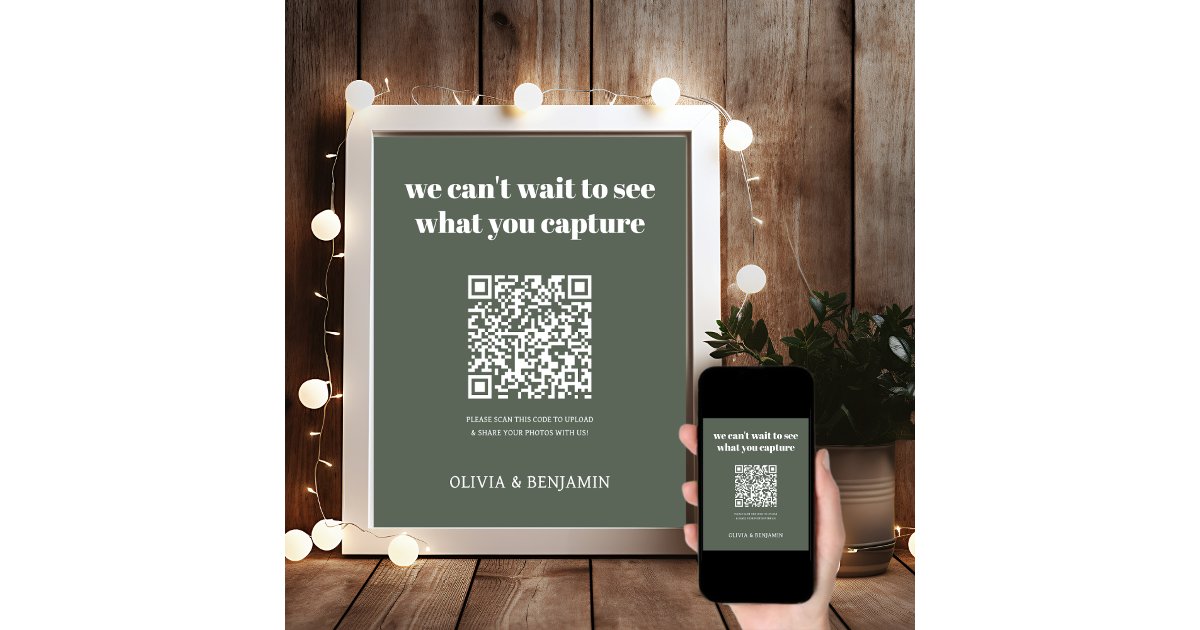 Póster Bosque verde | Rótulo de código QR para uso compar | Zazzle.es