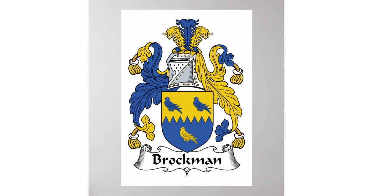 Póster Brockman Family Crest | Zazzle.es