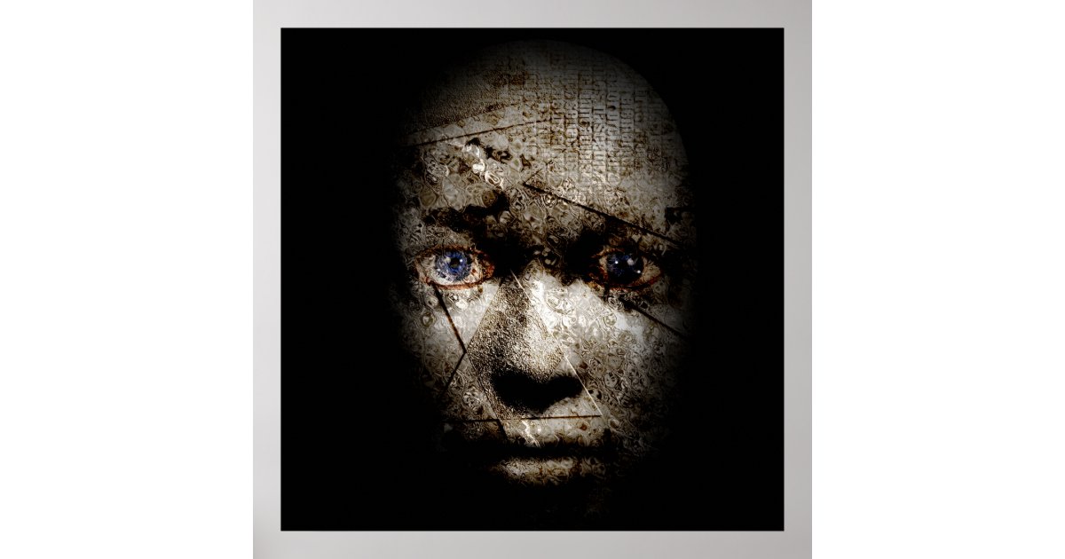 Póster Cara humana atemorizante | Zazzle.es