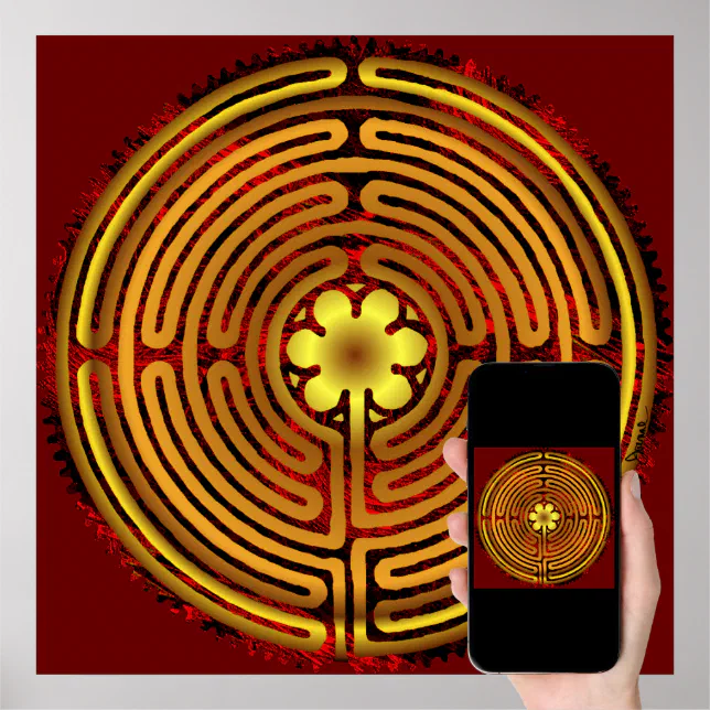 Póster Chartres Labyrinth Fire Flame Print | Zazzle.es